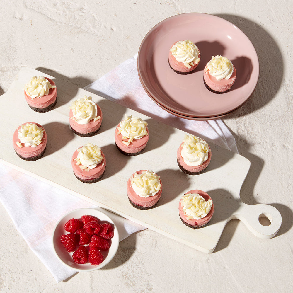 Mini White Chocolate Raspberry Cheesecake – Elite Sweets